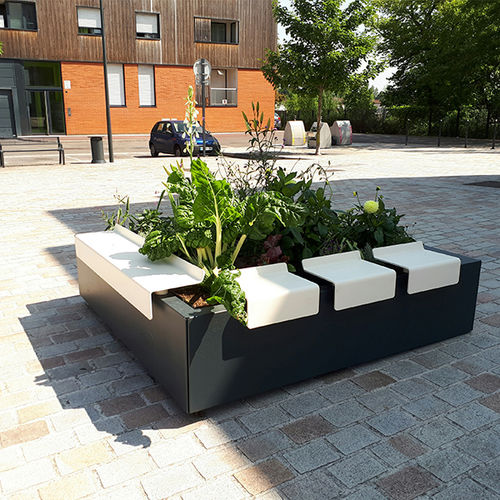 Steel planter - SQUARE - ATECH - thermo-lacquered steel / square ...