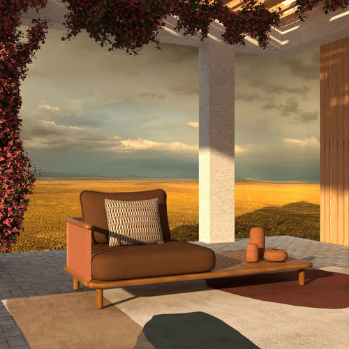 Contemporary daybed - SWARTBERG - HALDANE - fabric / stainless steel ...