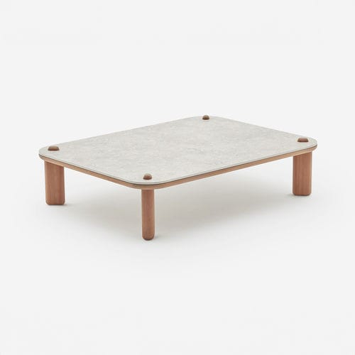 Contemporary coffee table - KNOPPIE MEDIUM - HALDANE - Dekton® / iroko ...