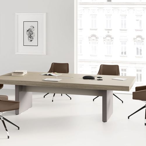 Contemporary boardroom table - JERA - Las Mobili - wooden / wooden base ...