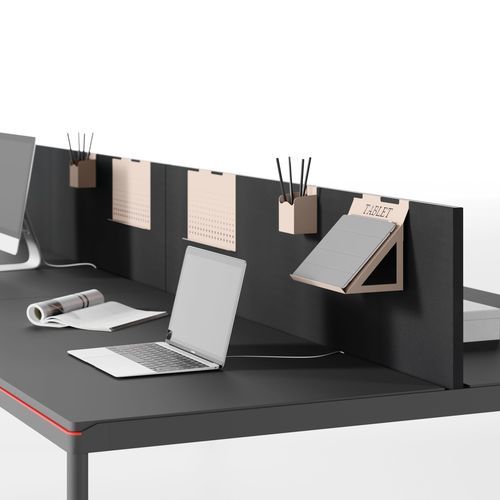 Desk mounted desk partition - SCHERMI UNIVERSALI - Las Mobili - fabric ...