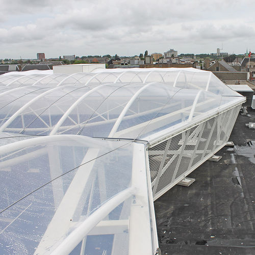 Metal frame tensile structure - HIGH POINT - arch / roof / with ETFE ...