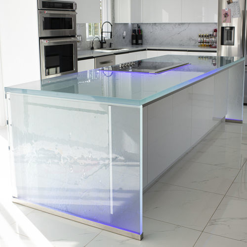 Kitchen counter - Natura - ThinkGlass - glass / upright / illuminated