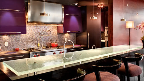 Glass countertop - LIGHT AND DARK - ThinkGlass - kitchen