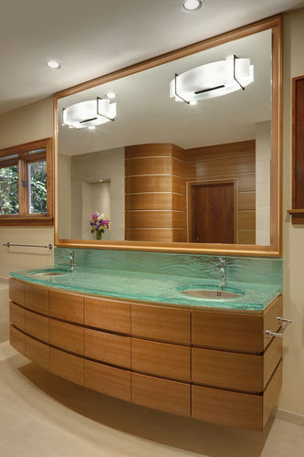 Double vanity top - ThinkGlass - glass / custom-made