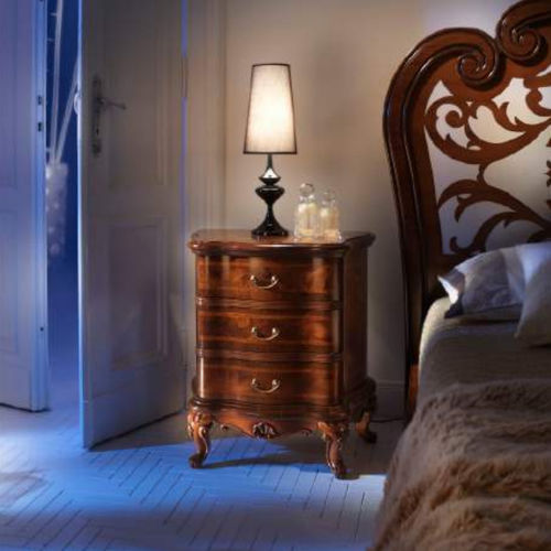 Classic bedside table - 707 - Bbelle - walnut / with drawer / home