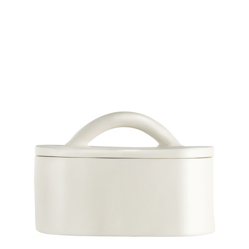 Ceramic storage box - TERRA - BLANC D'IVOIRE - with lid