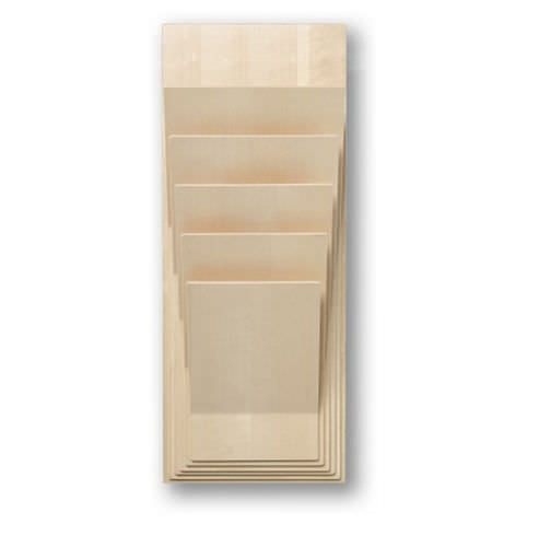 Wall-mounted brochures rack - D-QUINTUS-B - prima office - wooden ...