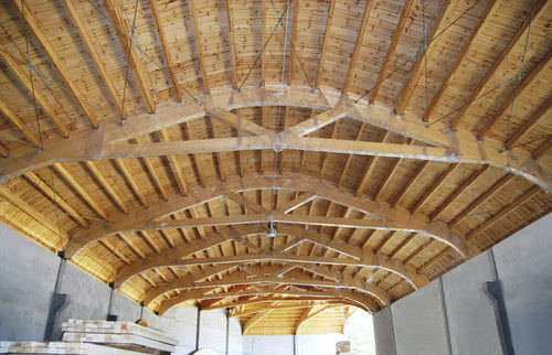 Glue-laminated wood beam - EcoCurves - rectangular / arched / for ...