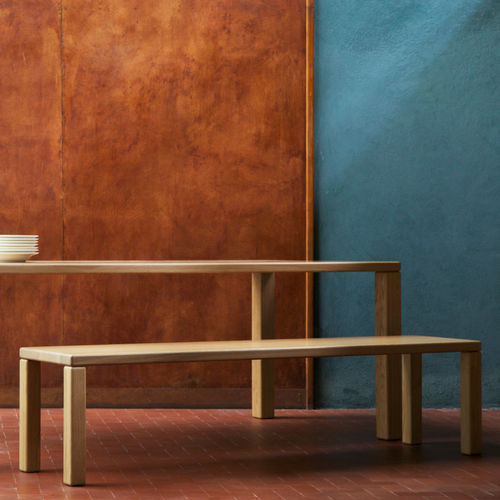 Contemporary bench - ELEMENT - Objekten - oak / beech / stained wood