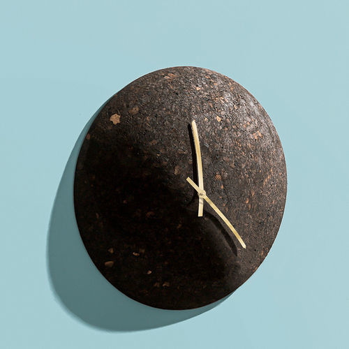 Contemporary clock - KORTIME - DISCIPLINE - wall-mounted / analog / cork