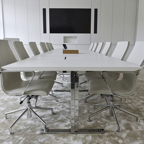 Contemporary conference table - .INTRA - Spiegels - wooden / metal base ...