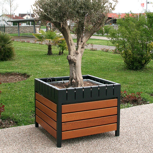 Oak planter - VARIO - ACCENTURBA - galvanised steel / thermo-lacquered ...