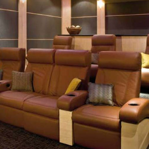 Leather cinema seating - VOTRE CINEMA - home cinema / home / brown