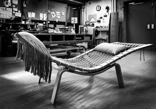 Contemporary chaise longue - pp135 - PP MØBLER - rope / wooden / 1-person