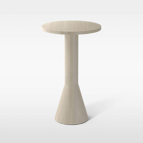 Contemporary high bar table - DRAFT - Massproductions - beech / ash / round