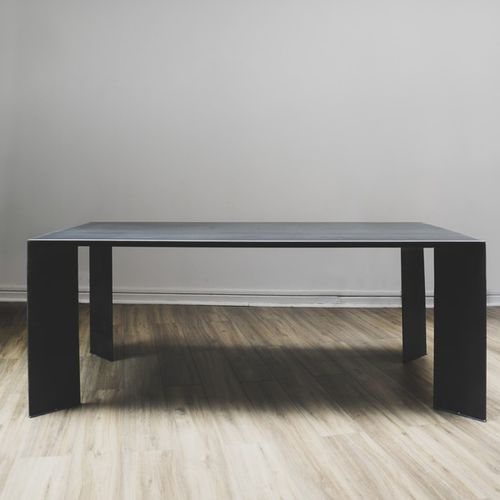 Contemporary dining table - MINIMAL - TERRE ET METAL - sheet steel ...
