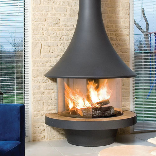 Wood-burning fireplace - EVA 992 - JC BORDELET - wall-mounted / wall ...