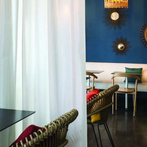 Curtain fabric - ALPHA - LELIEVRE - plain / Trevira CS® / polyester