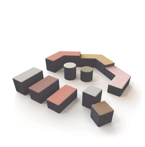Modular upholstered bench - Bit - Martela - contemporary / fabric ...