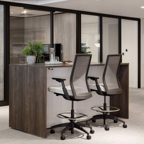 Contemporary task stool - EVO - Allsteel - fabric / foam / metal base