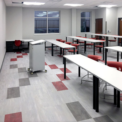 Conference lectern - INSTRUCT - KI - on casters / laminated wood / metal