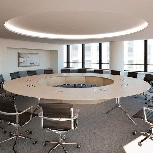 Contemporary conference table - NOTABLE - ICF - wooden / metal base / rectangular