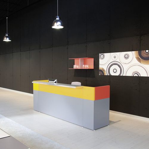 Corner reception desk - PHILO - ALEA - modular / laminate / aluminum