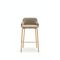 Contemporary stool - Deep Stool - Quinti. - leather / fabric / metal base