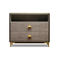 Contemporary bedside table - ALLURE - AM LIVING - wooden / brushed brass base / rectangular