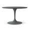 Contemporary table - SUOMI - Airnova - lacquered wood / round / white