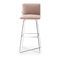 Contemporary bar stool - JALIS - COR - fabric / metal base / oak base