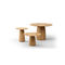 Contemporary dining table - DUNES - Tribù - teak / teak base / round