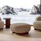 Contemporary pouf - Pebble big - Nature Design - oak / fabric / oval