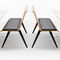 Contemporary bench - ZINTA - Arper - wooden / fabric / leather