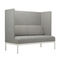 Compact sofa - EDGE - Modus - gray / fabric / steel