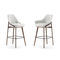 Contemporary bar chair - JACKIE WOOD - BERTO - fabric / leather / wooden base