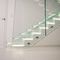 Half-turn staircase - LONDRA 1 - floating all glass design stair ...