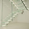 Half-turn staircase - LONDRA 1 - floating all glass design stair ...