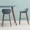Contemporary stool - PHLOX - Okamura - fabric / wooden base / on casters