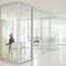 Fixed partition - OPTOS - Teknion - glazed / commercial / for offices
