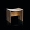 Contemporary stool - RIO - Henge - leather / solid wood / brass base