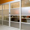 Sliding industrial door - Clipper - aluminum / semi-glazed