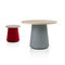 Contemporary side table - HEP - Orange Box - wooden / fabric / round