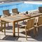 Contemporary dining table - Linear - Barlow Tyrie - teak / teak base / rectangular