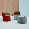 Contemporary pouf - OPENEST CHICK - Haworth - fabric / leather / round