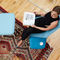 Contemporary pouf - OPENEST CHICK - Haworth - fabric / leather / round