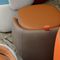 Contemporary pouf - OPENEST CHICK - Haworth - fabric / leather / round