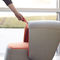 Contemporary pouf - OPENEST CHICK - Haworth - fabric / leather / round