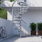 Spiral staircase - Exterior Zink - RINTAL - metal step / steel frame / home